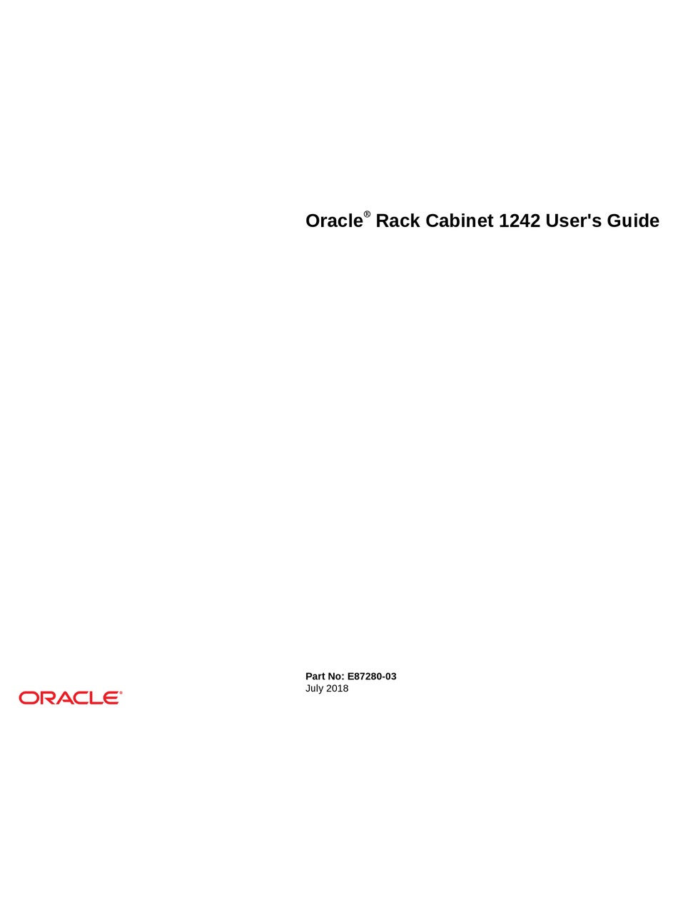 Oracle Rack Cabinet 1242 User Manual Pdf Download Manualslib