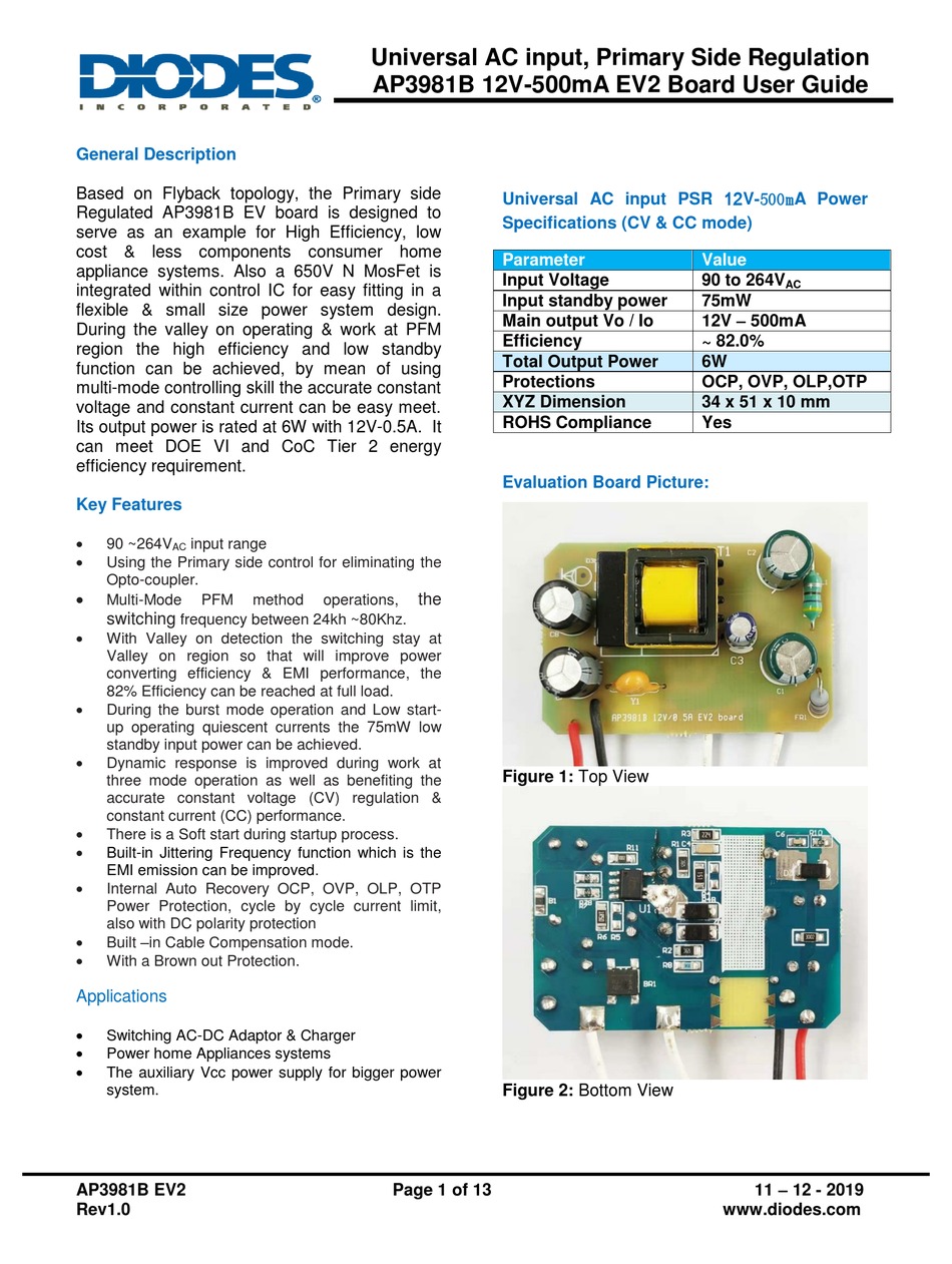 DIODES AP3981B USER MANUAL Pdf Download | ManualsLib