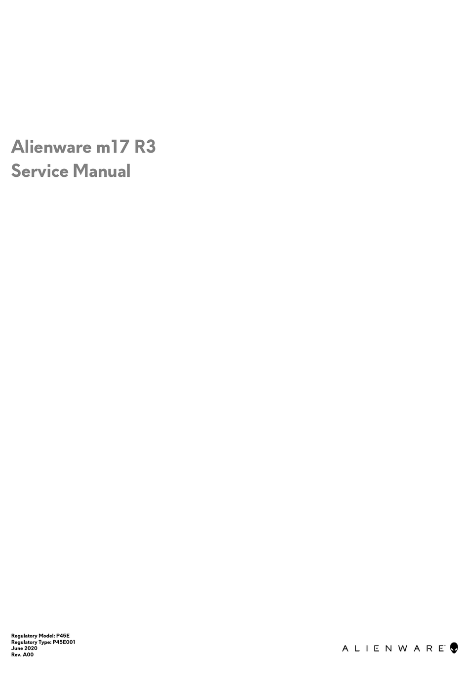 DELL ALIENWARE M17 R3 SERVICE MANUAL Pdf Download | ManualsLib