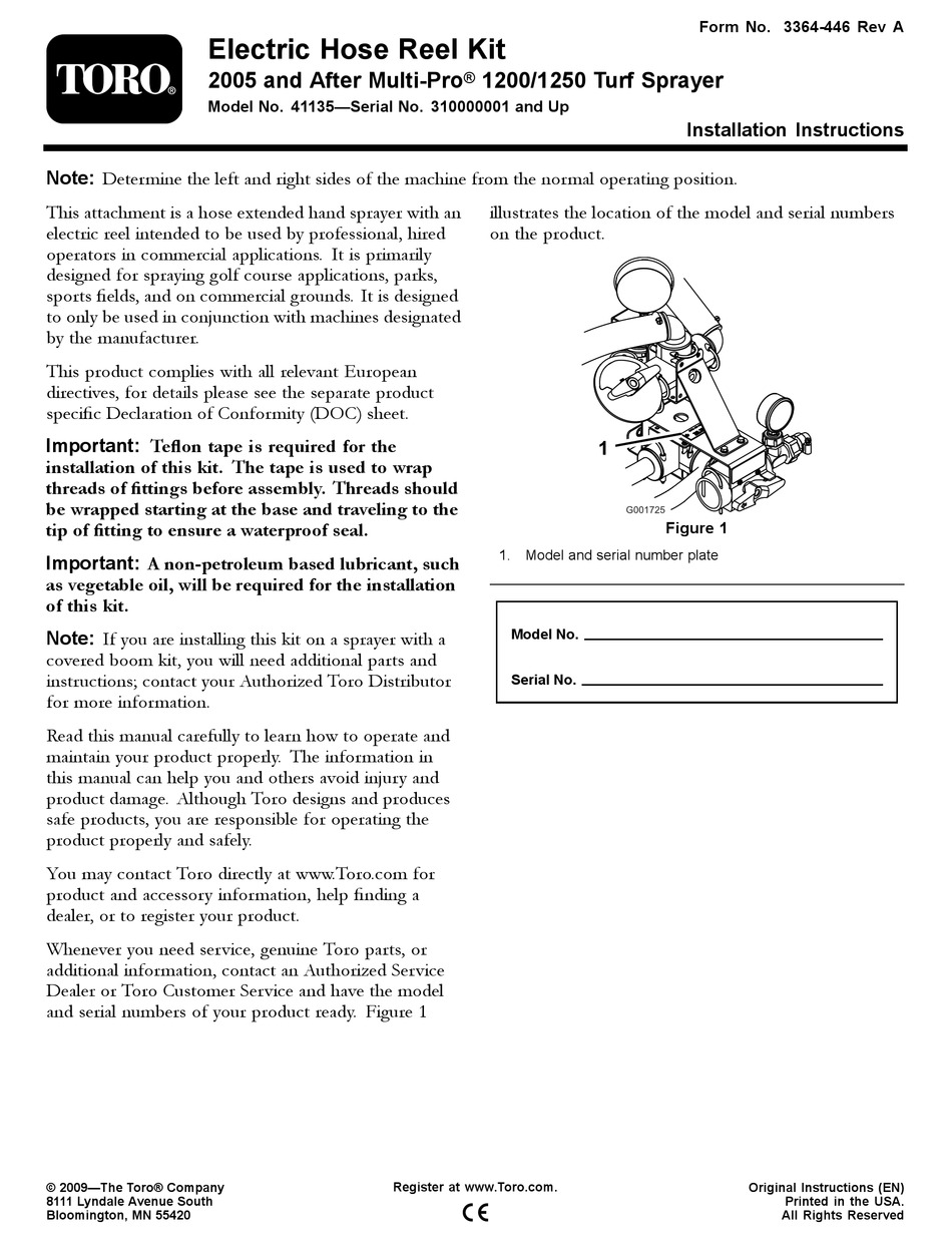 TORO 41135 INSTALLATION INSTRUCTIONS MANUAL Pdf Download | ManualsLib