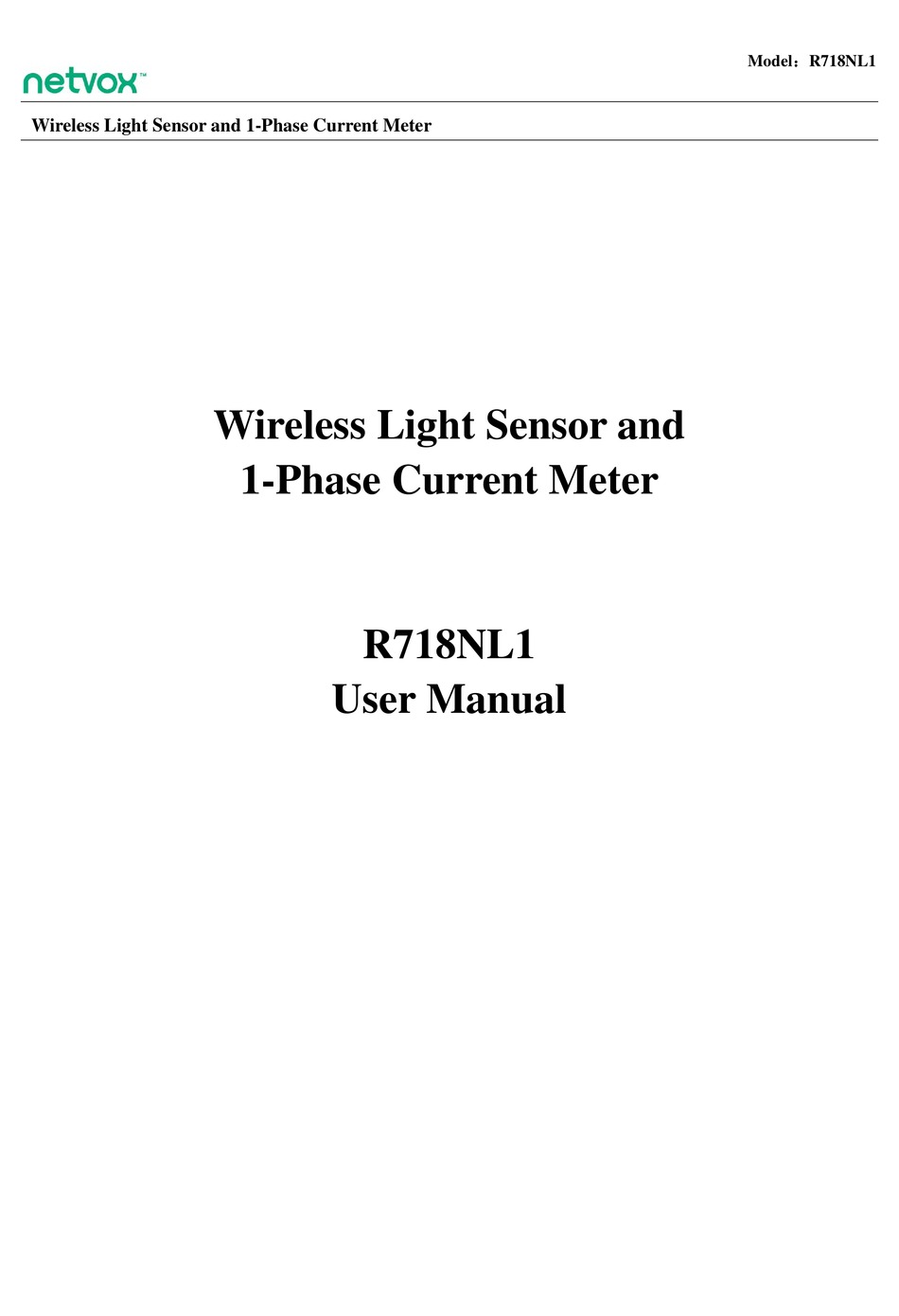 NETVOX R718NL1 SERIES USER MANUAL Pdf Download | ManualsLib