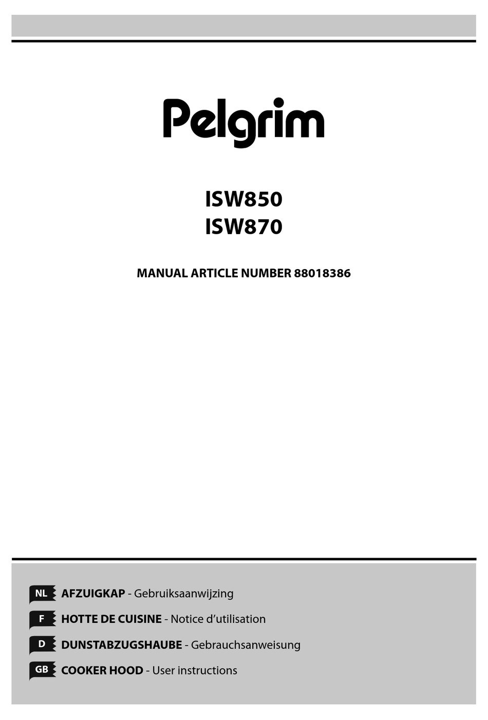 PELGRIM ISW850 USER INSTRUCTIONS Pdf Download ManualsLib