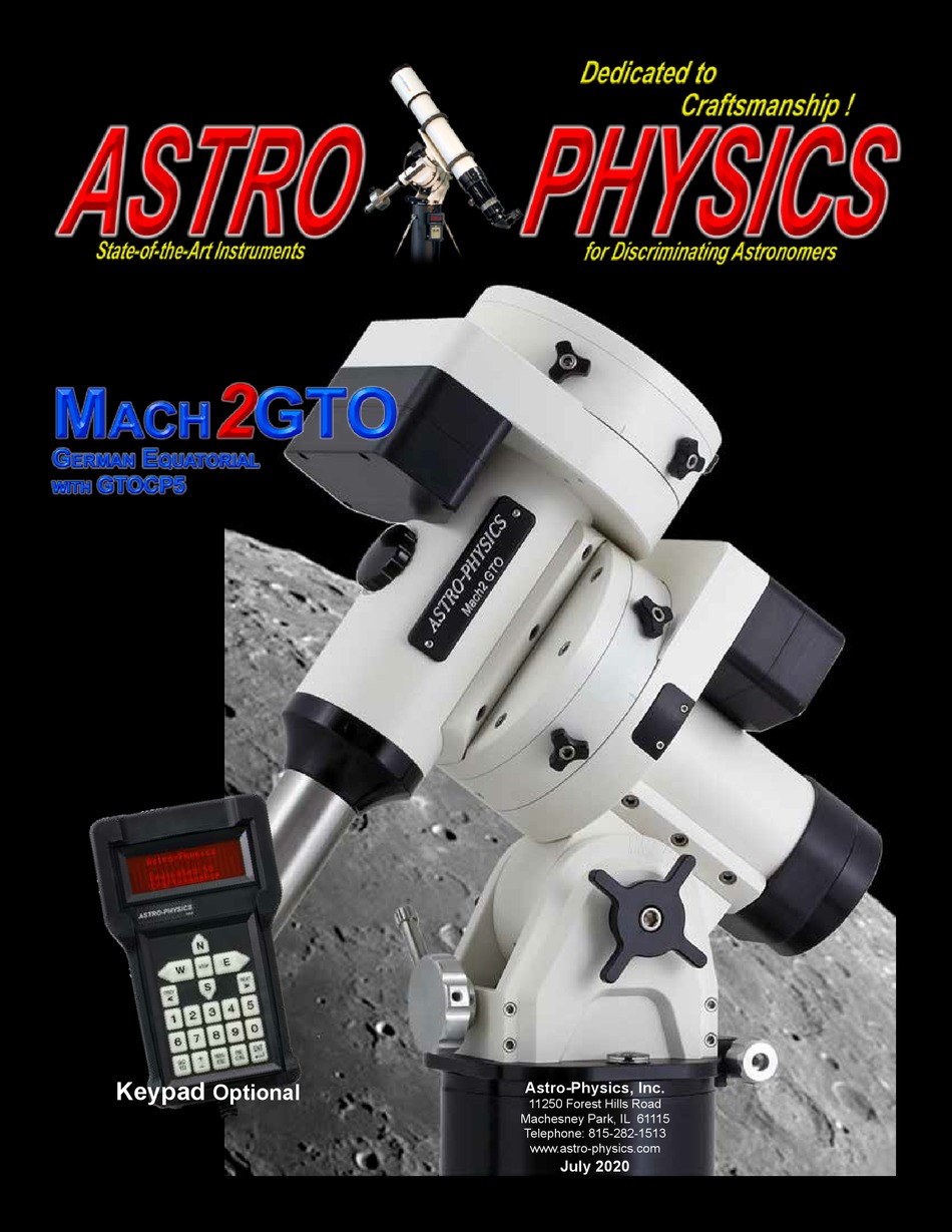 ASTRO-PHYSICS MACH2GTO MANUAL Pdf Download | ManualsLib