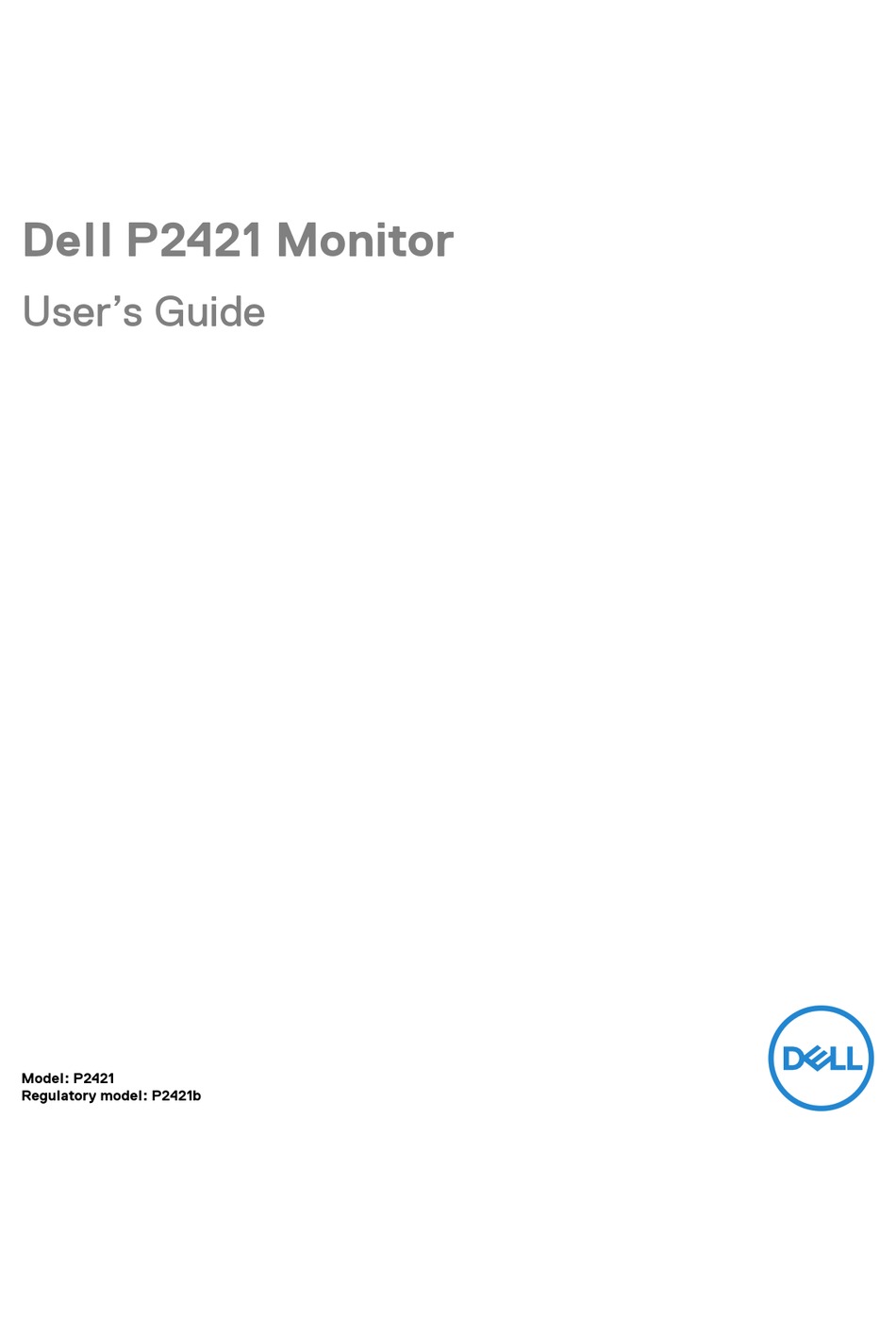 DELL P2421 USER MANUAL Pdf Download | ManualsLib