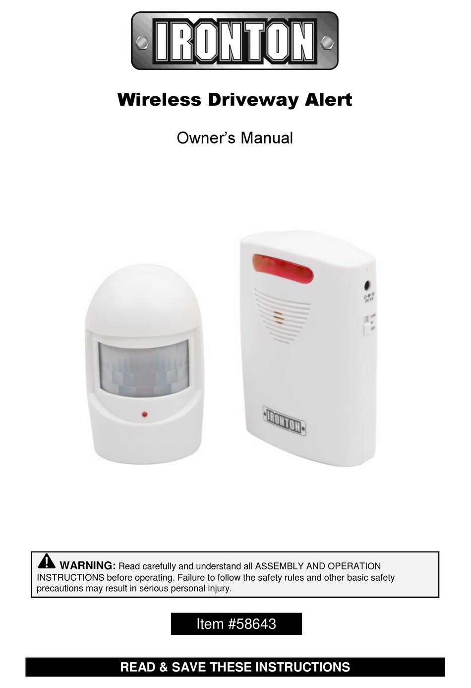 IRONTON 58643 OWNER'S MANUAL Pdf Download | ManualsLib