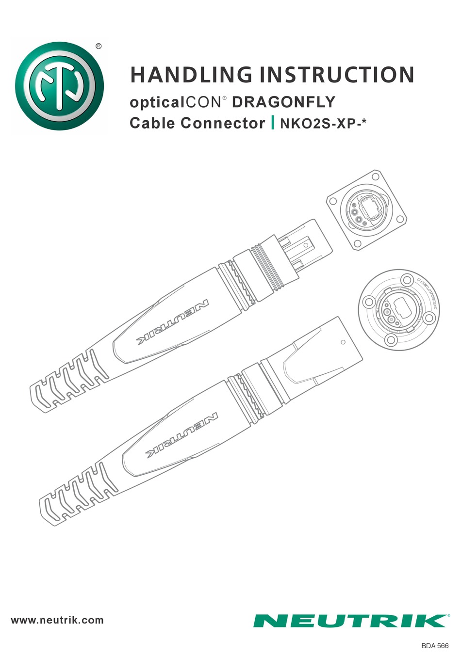 NEUTRIK OPTICALCON DRAGONFLY NKO2S-XP SERIES HANDLING INSTRUCTION Pdf Download | ManualsLib