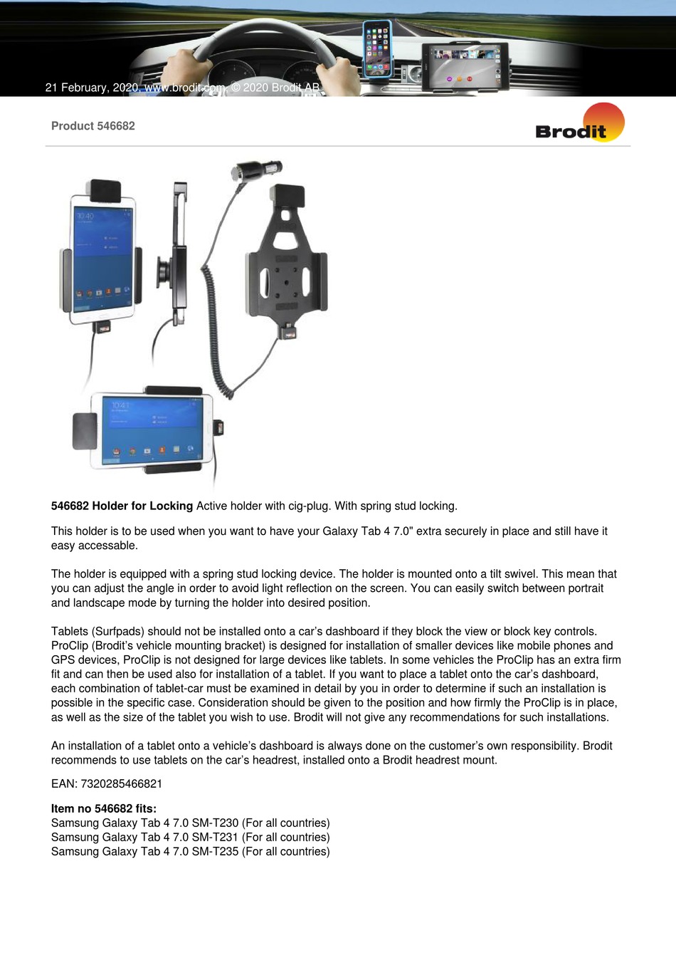 BRODIT 546682 INSTALLATION INSTRUCTIONS Pdf Download | ManualsLib