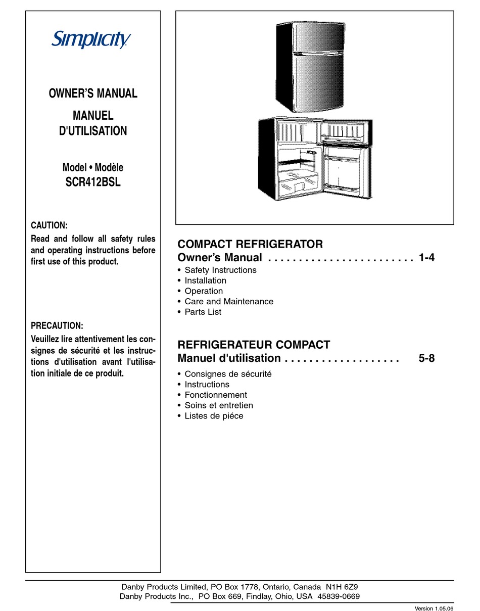 SIMPLICITY SCR412BLS OWNER'S MANUAL Pdf Download | ManualsLib