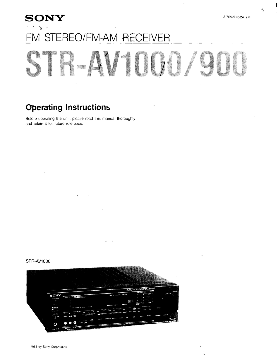 SONY STR AV1000 OPERATING INSTRUCTIONS MANUAL Pdf Download ManualsLib sony-str-av1000-operating-instructions-manual-pdf-download-manualslib