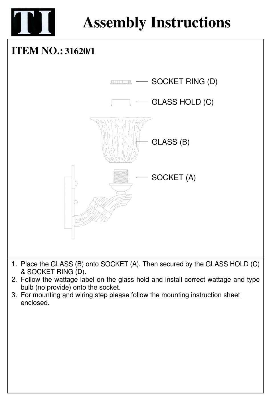 TRIARCH 31620 ASSEMBLY INSTRUCTIONS Pdf Download | ManualsLib
