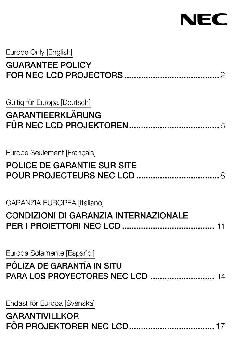 NEC WS-SPALLUTO USER MANUAL Pdf Download | ManualsLib