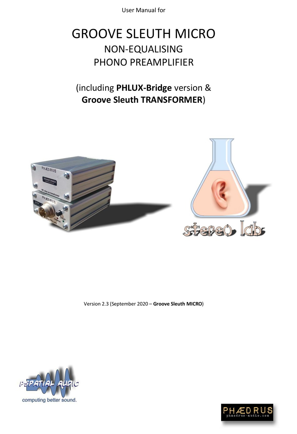 PHAEDRUS AUDIO GROOVE SLEUTH MICRO USER MANUAL Pdf Download | ManualsLib
