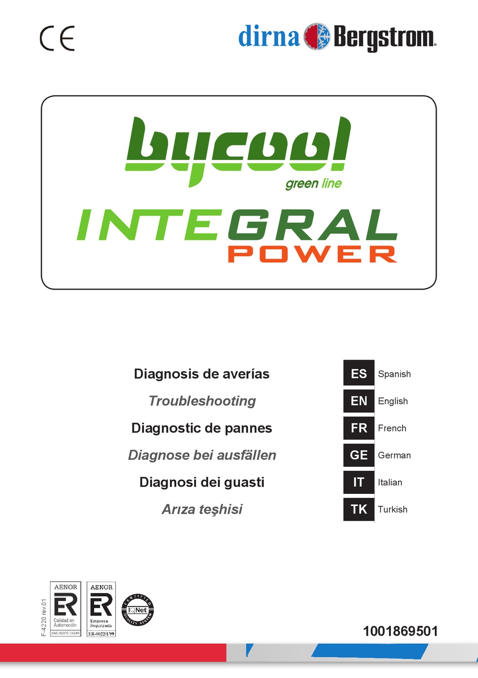 DIRNA BERGSTROM BYCOOL GREEN LINE INTEGRAL POWER TROUBLESHOOTING MANUAL ...
