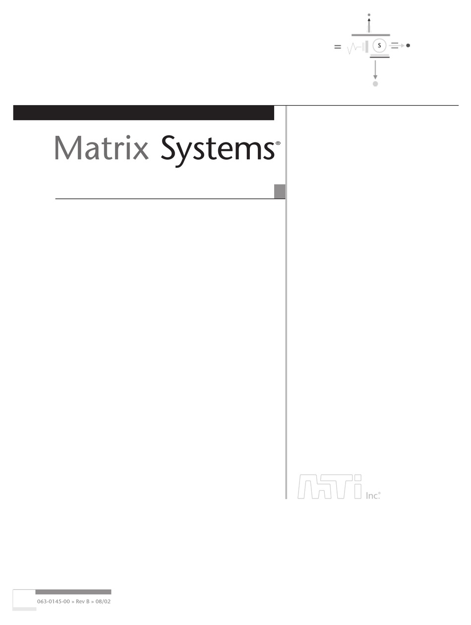 MTI MATRIX SYSTEM SERIES MANUAL Pdf Download | ManualsLib