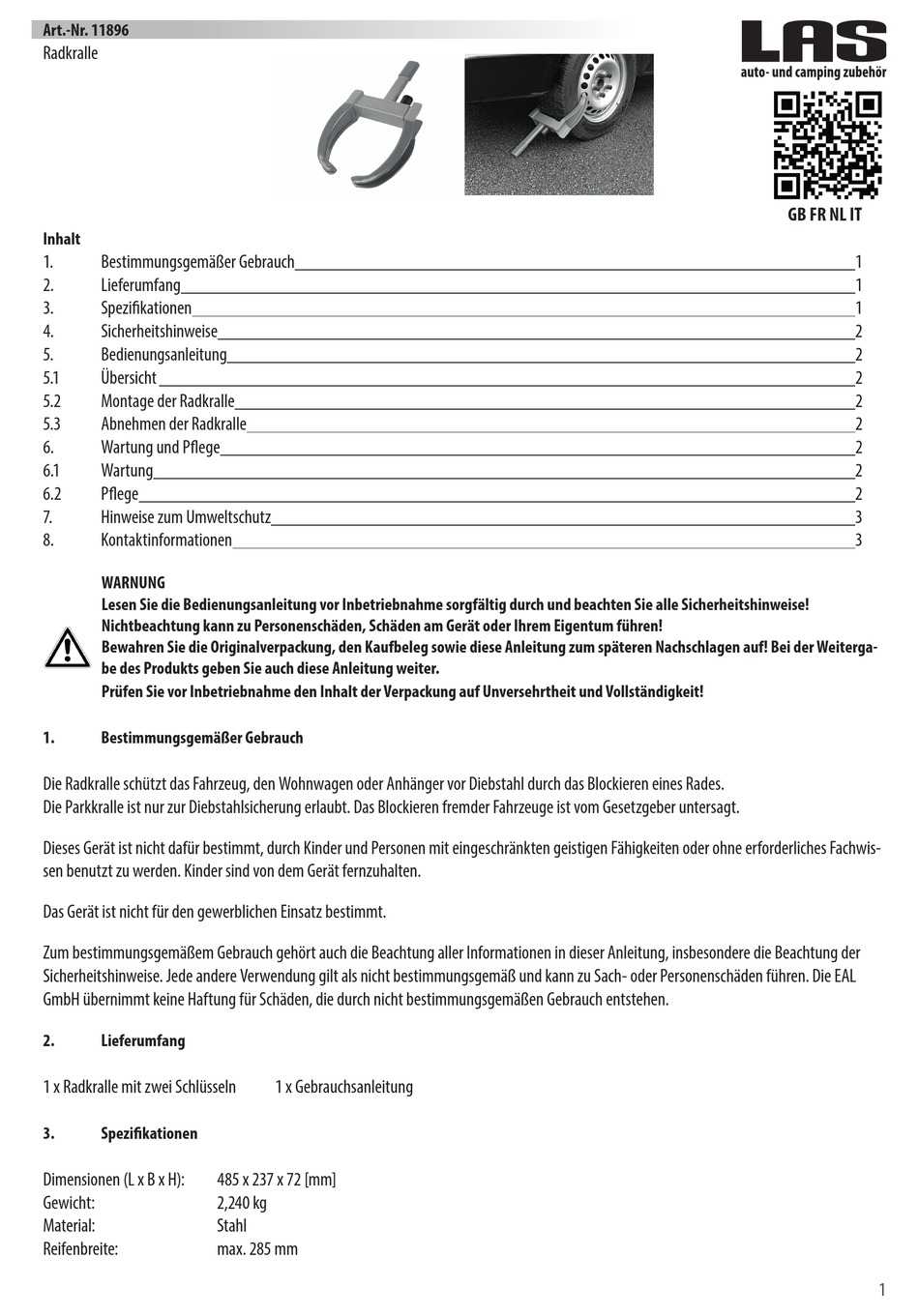 LAS 11896 MANUAL Pdf Download | ManualsLib