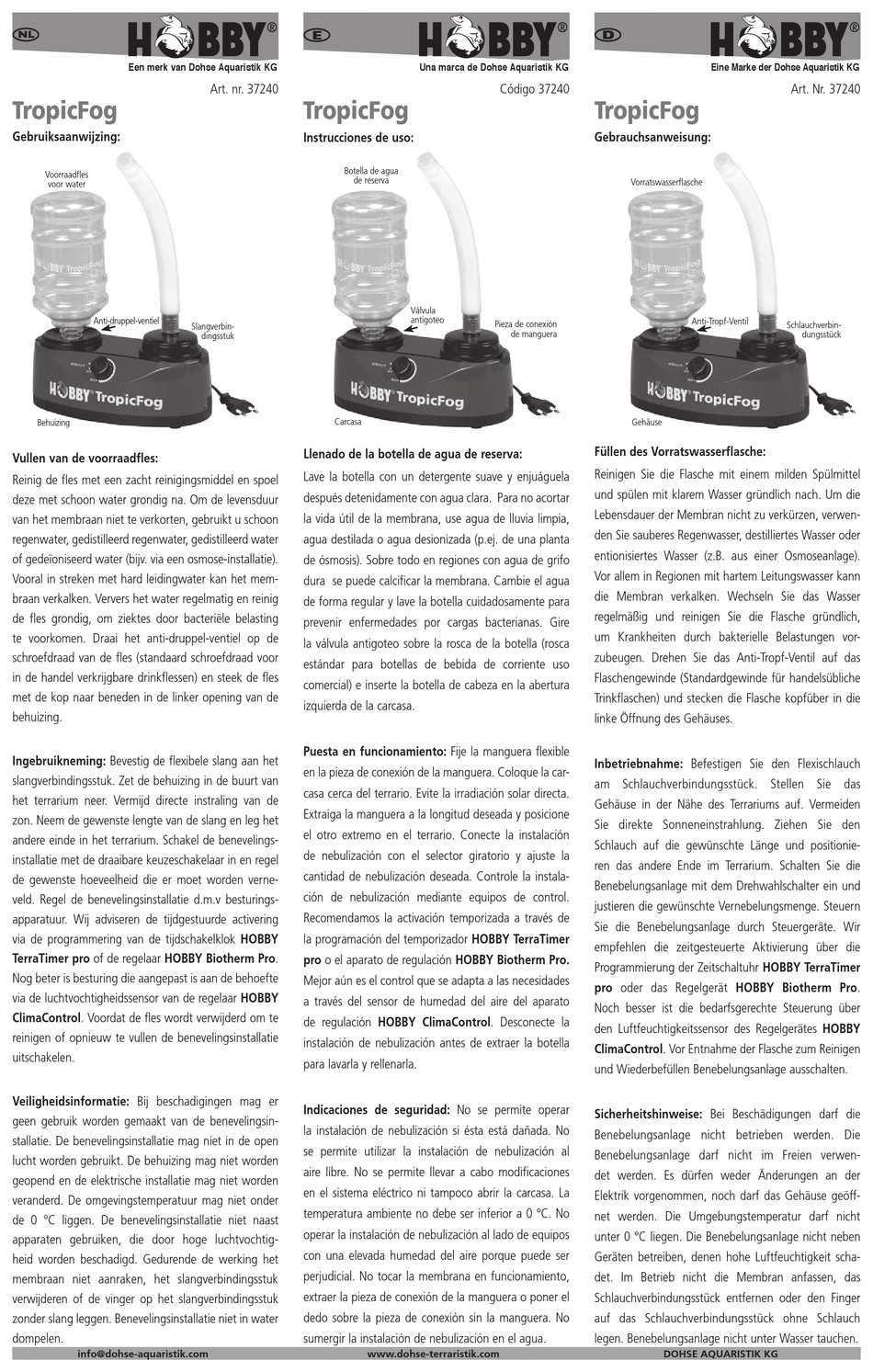 HOBBY TROPICFOG INSTRUCTIONS FOR USE Pdf Download | ManualsLib