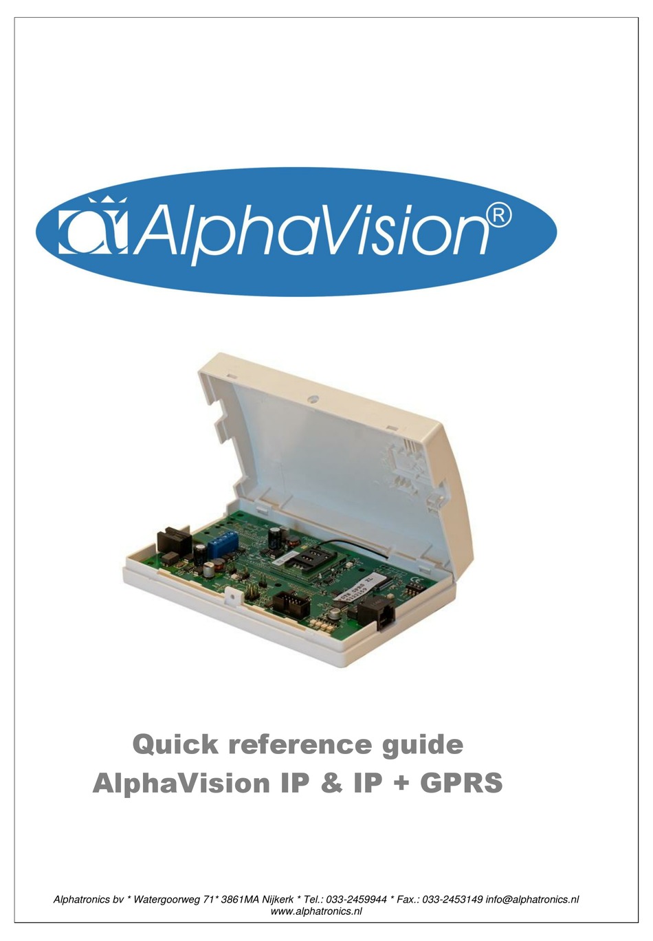 ALPHAVISION IP QUICK REFERENCE MANUAL Pdf Download | ManualsLib