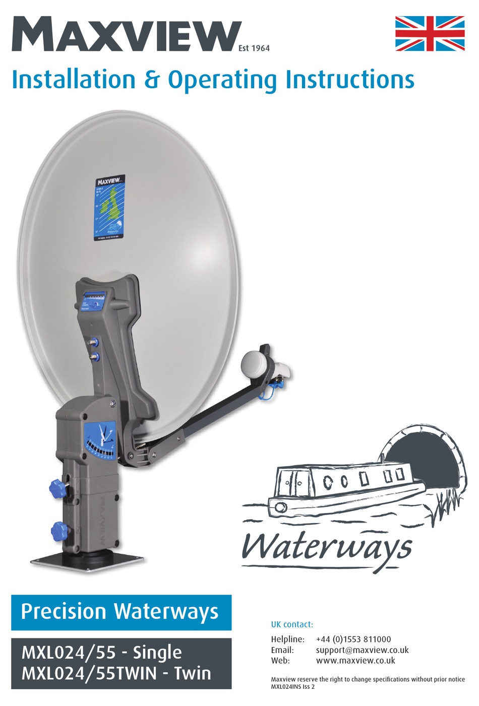 MAXVIEW PRECISION WATERWAYS MXL024/55 INSTALLATION & OPERATING ...