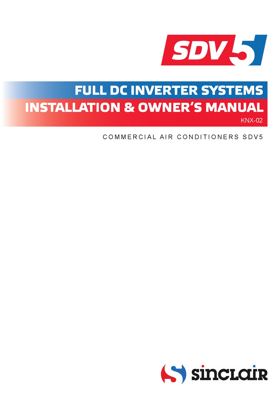 SINCLAIR KNX-02 INSTALLATION & OWNER'S MANUAL Pdf Download | ManualsLib