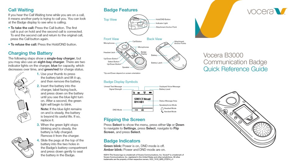 VOCERA B3000 QUICK REFERENCE MANUAL Pdf Download ManualsLib VOCERA B3000 QUICK REFERENCE MANUAL Pdf Download ManualsLib