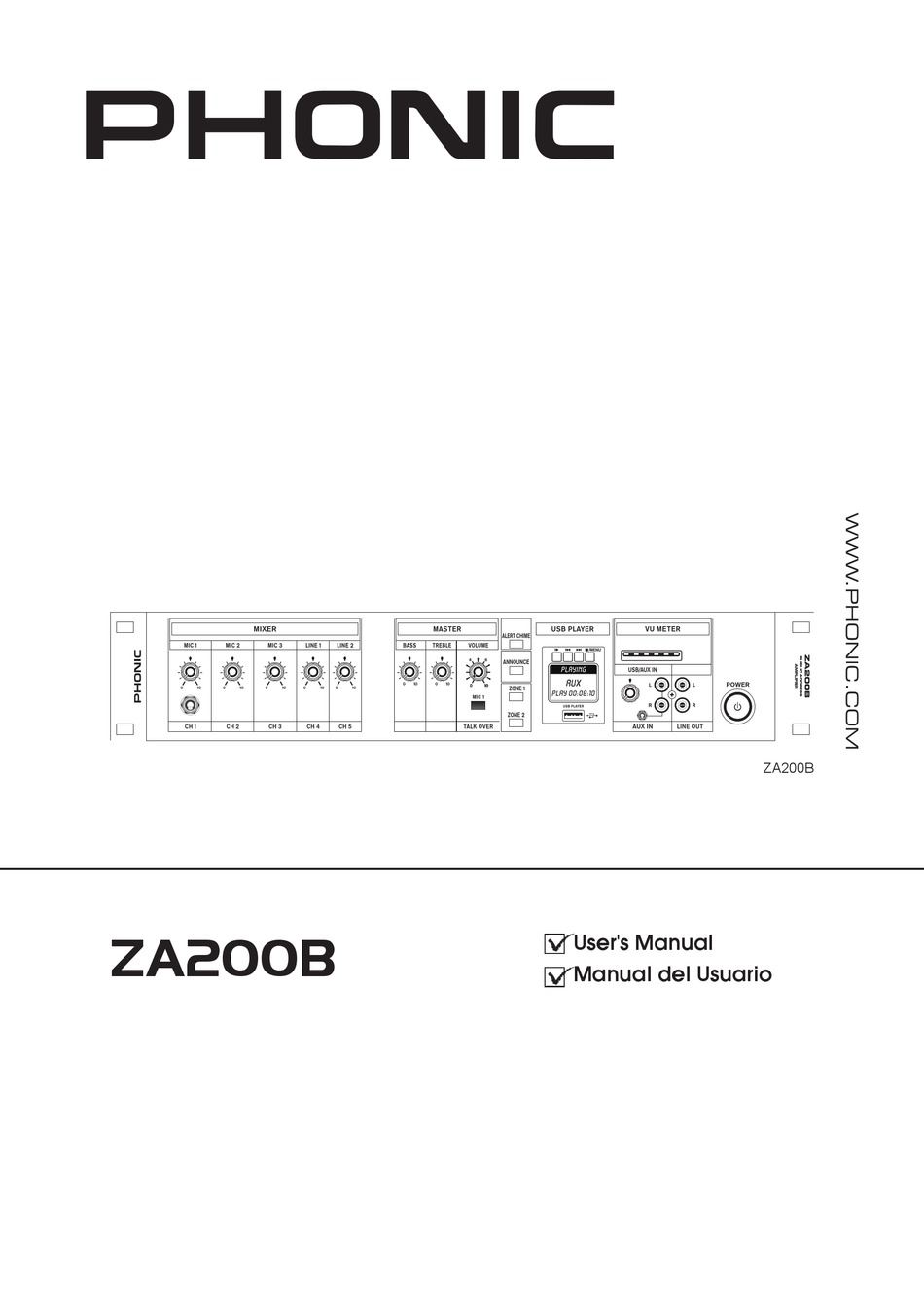 PHONIC ZA200B USER MANUAL Pdf Download | ManualsLib