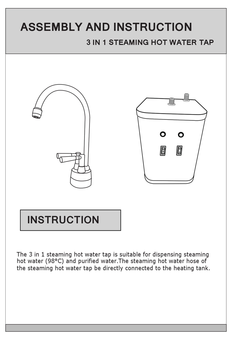 H2O TRINIT ASSEMBLY AND INSTRUCTION Pdf Download | ManualsLib
