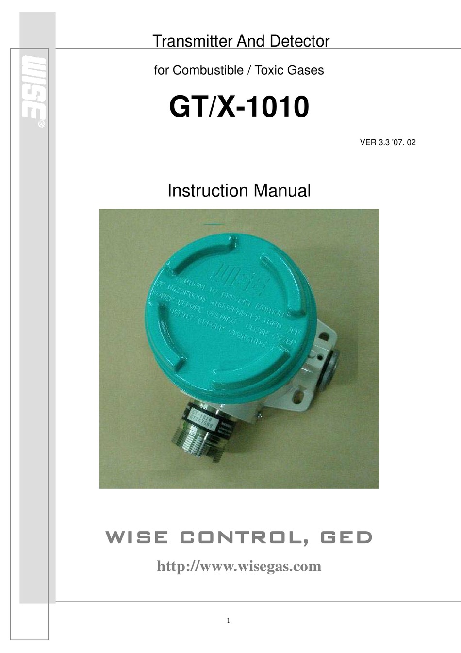 WISE GTX-1010 SERIES INSTRUCTION MANUAL Pdf Download | ManualsLib