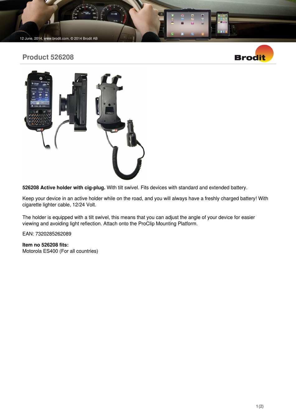 BRODIT 526208 INSTALLATION INSTRUCTIONS Pdf Download | ManualsLib