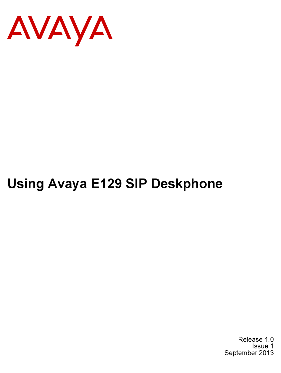 AVAYA E129 USER MANUAL Pdf Download | ManualsLib