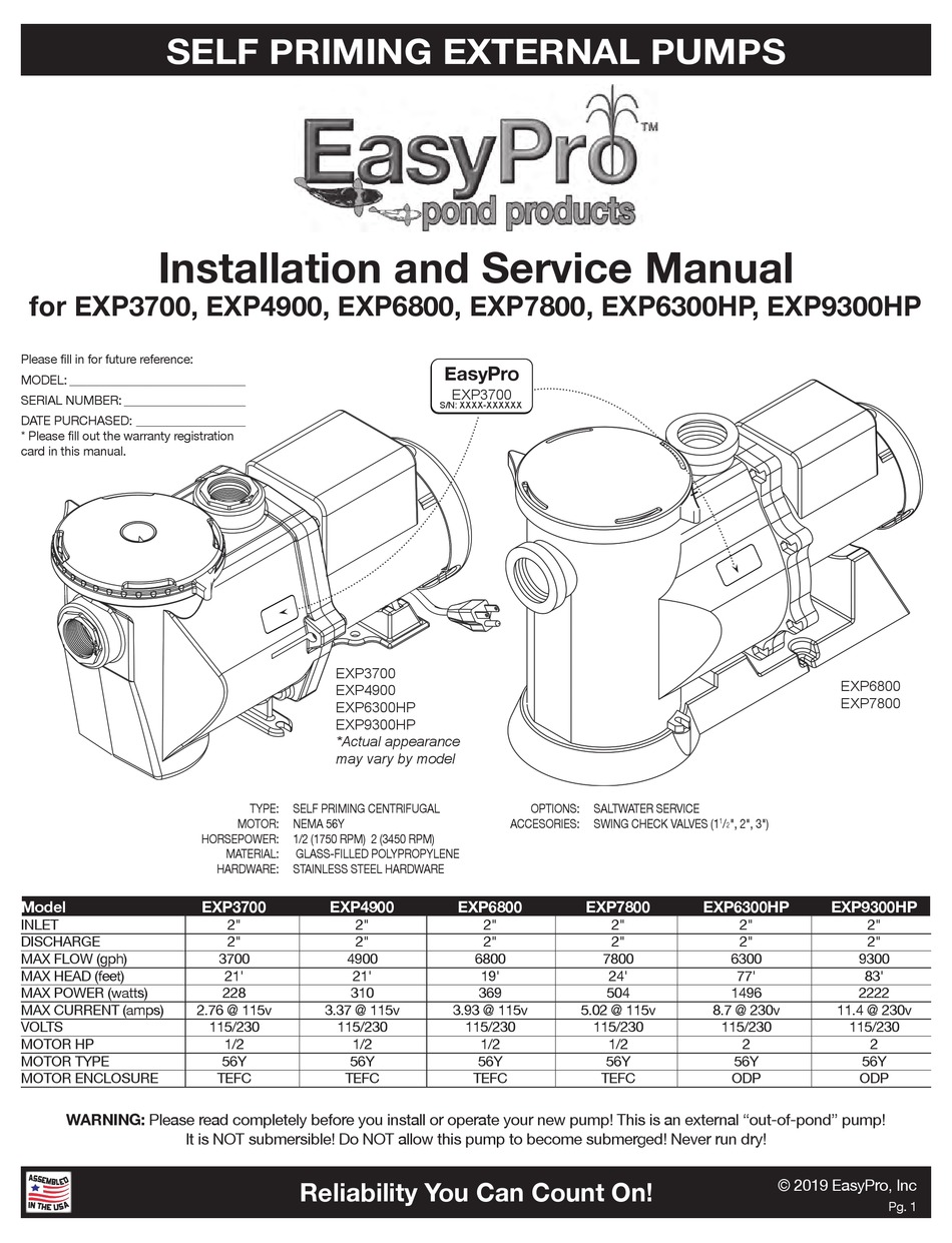 EASYPRO EXP3700 INSTALLATION AND SERVICE MANUAL Pdf Download | ManualsLib
