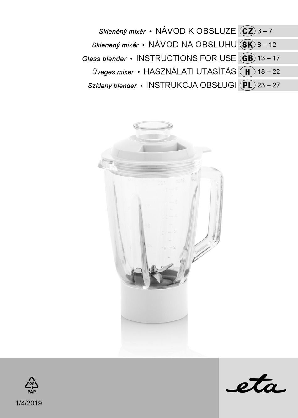 ETA 112899000 INSTRUCTIONS FOR USE MANUAL Pdf Download | ManualsLib