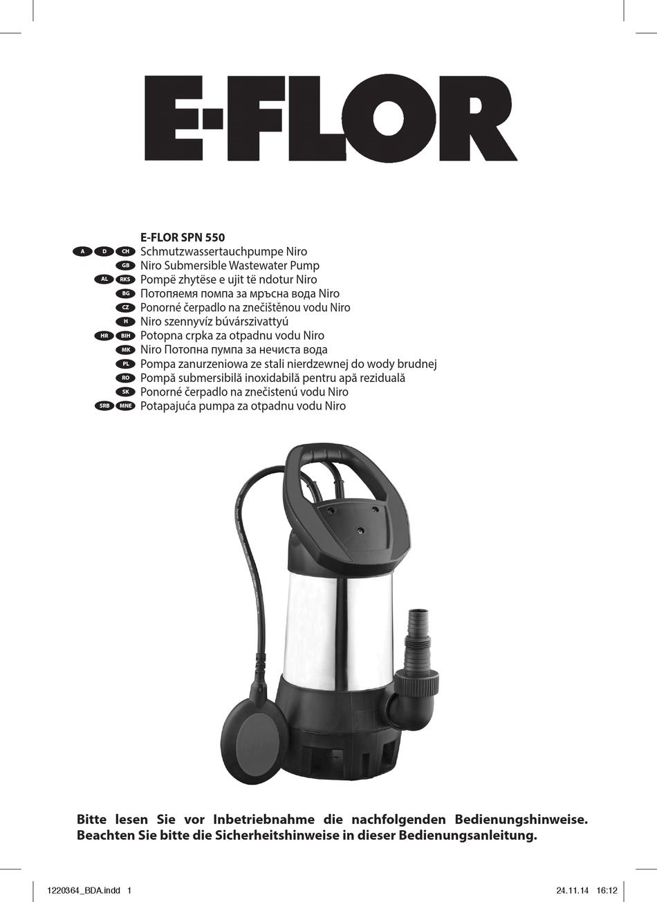 E-FLOR NIRO SPN 550 MANUAL Pdf Download | ManualsLib
