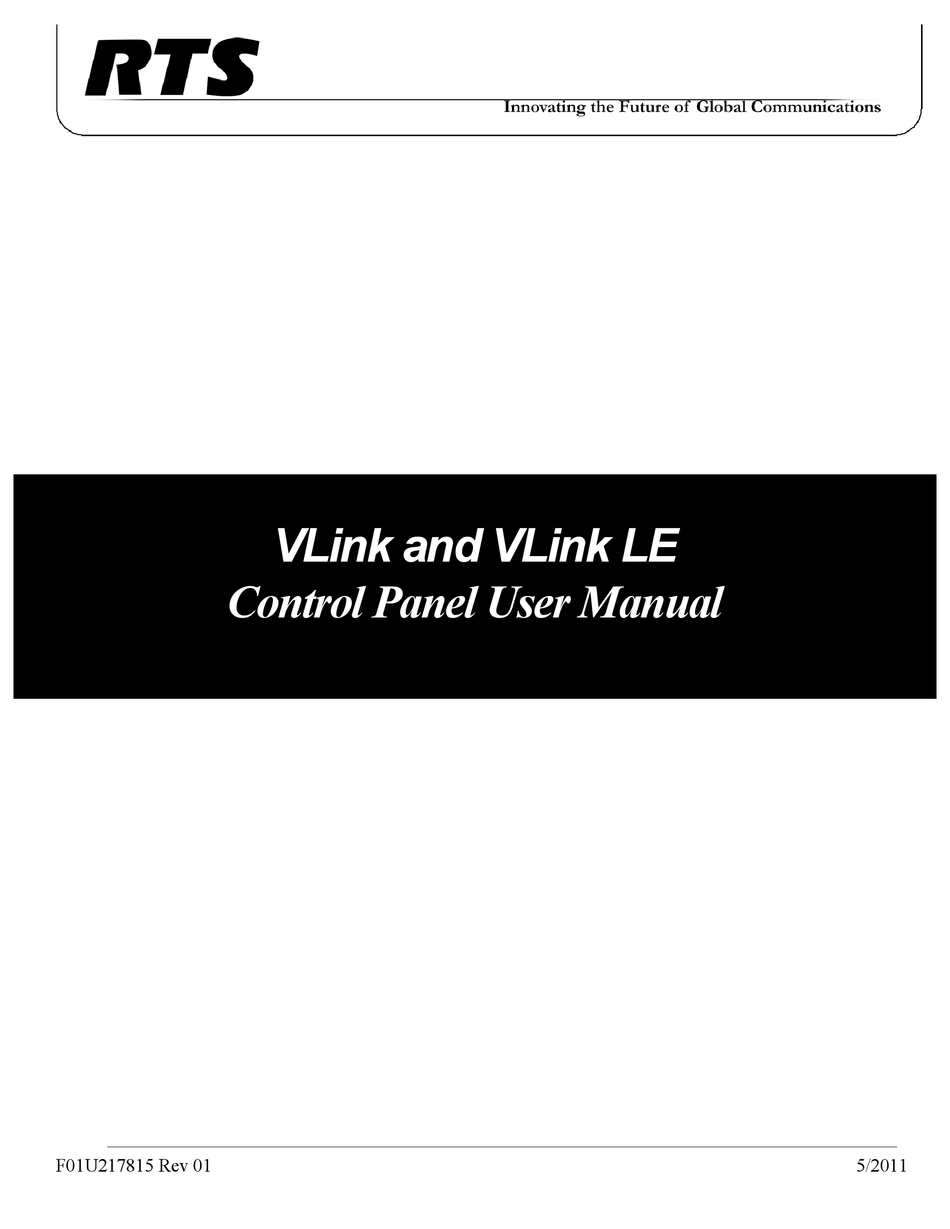 RTS VLINK USER MANUAL Pdf Download | ManualsLib