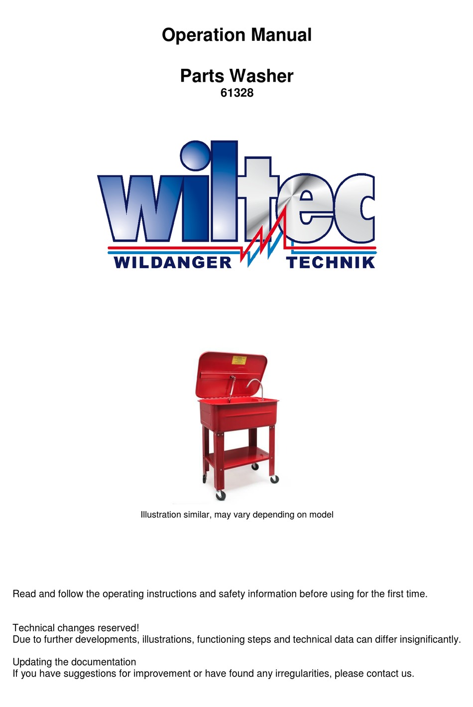 WILTEC 61328 OPERATION MANUAL Pdf Download | ManualsLib