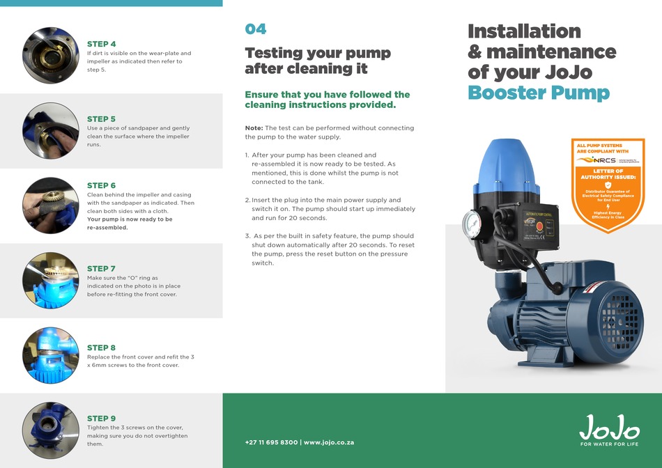 JOJO QB60 INSTALLATION & MAINTENANCE Pdf Download | ManualsLib