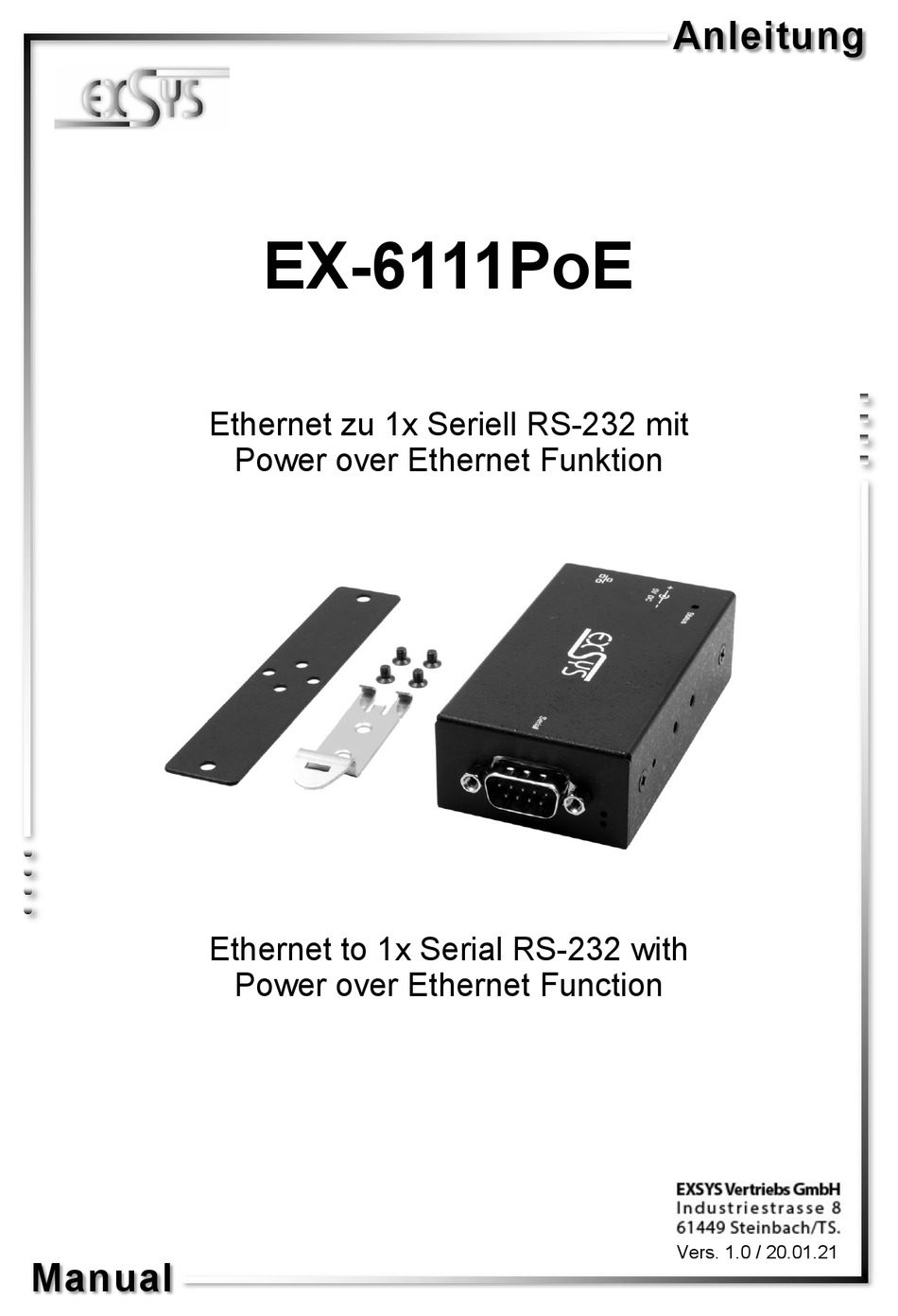 EXSYS EX-6111POE MANUAL Pdf Download | ManualsLib