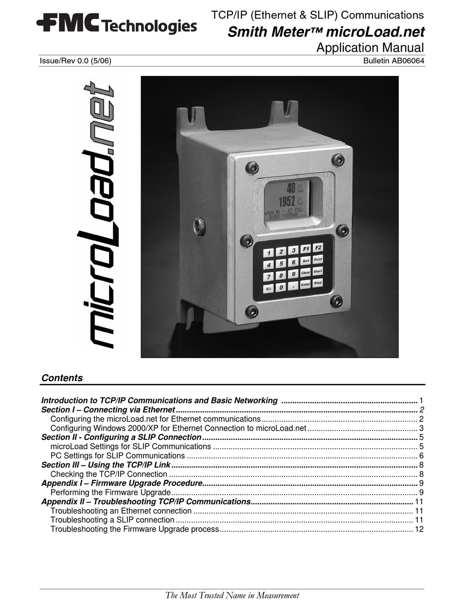 FMC TECHNOLOGIES SMITH METER MICROLOAD.NET APPLICATIONS MANUAL Pdf ...