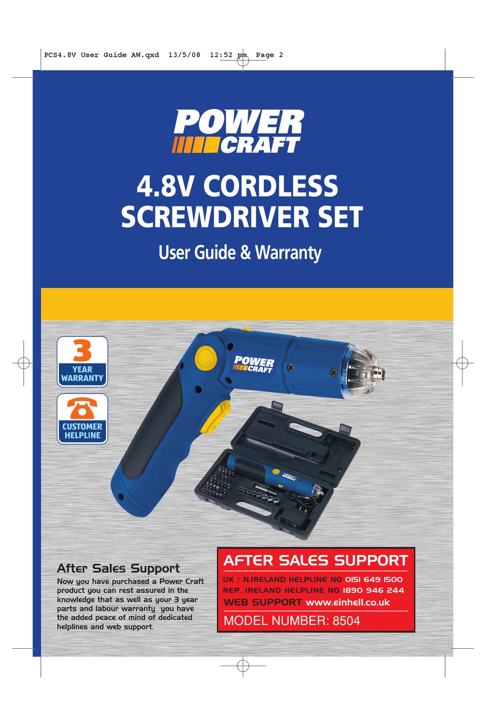 POWER CRAFT PCS4.8V USER MANUAL WARRANTY Pdf Download ManualsLib