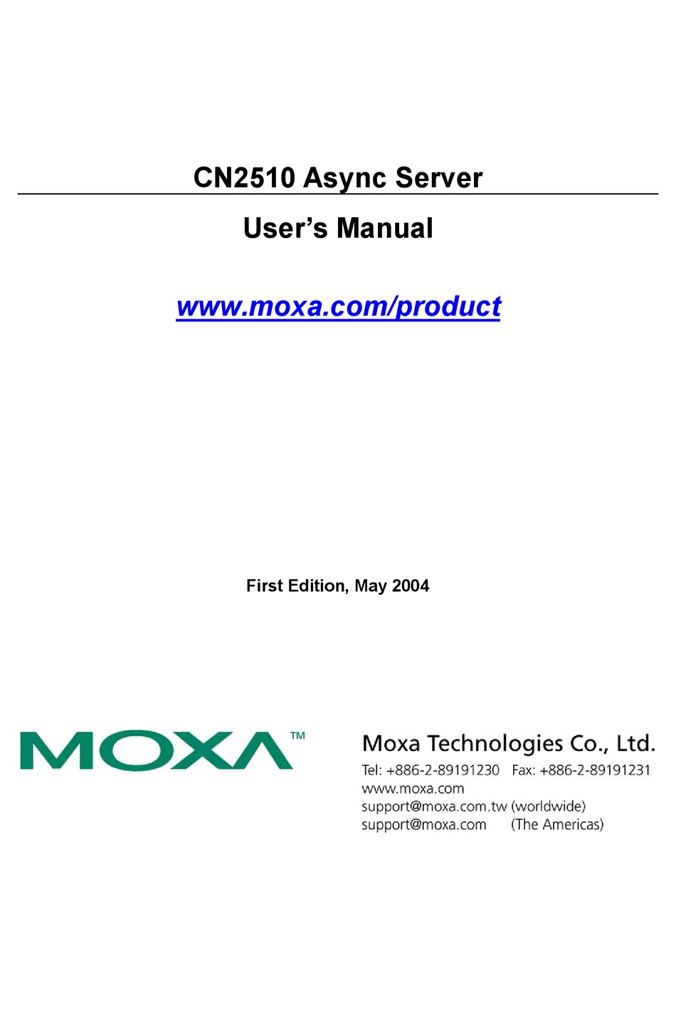 MOXA TECHNOLOGIES CN2510 SERIES USER MANUAL Pdf Download | ManualsLib