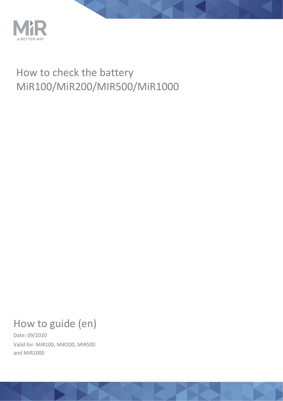 MIR MIR100 HOW TO CHECK Pdf Download ManualsLib