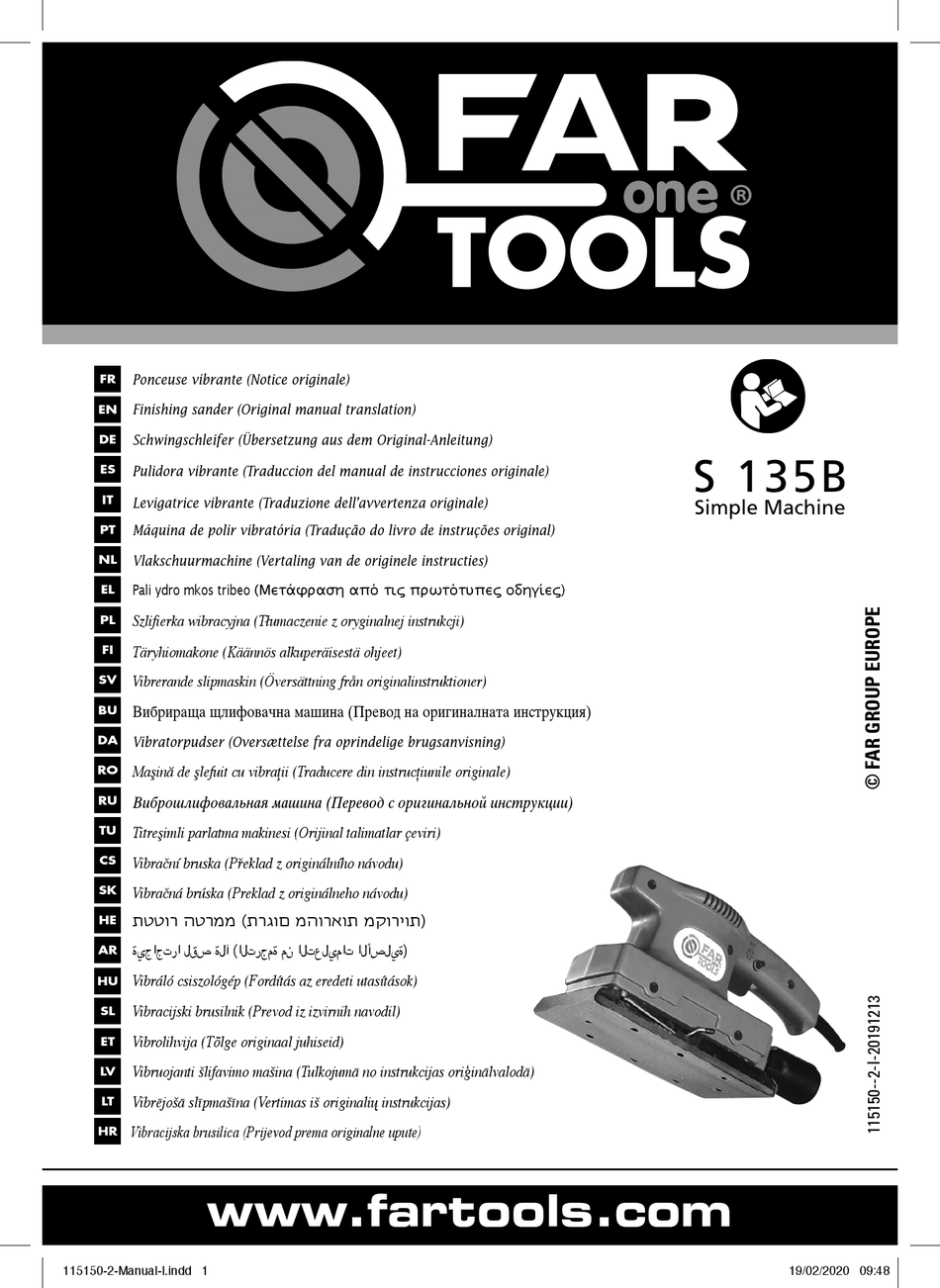 FAR TOOLS ONE S 135B ORIGINAL MANUAL TRANSLATION Pdf Download | ManualsLib