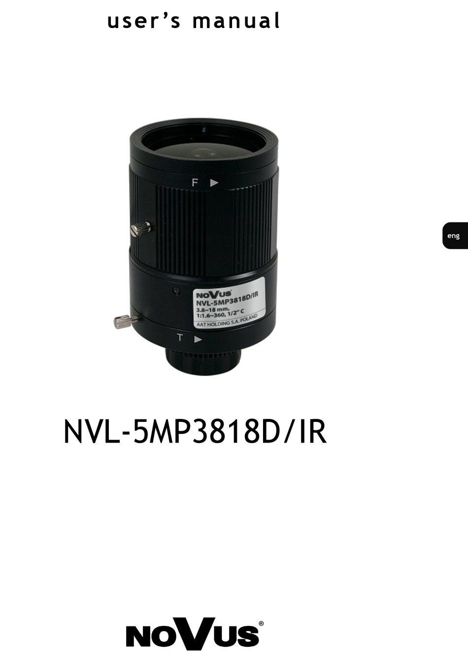NOVUS NVL-5MP3818D/IR USER MANUAL Pdf Download | ManualsLib