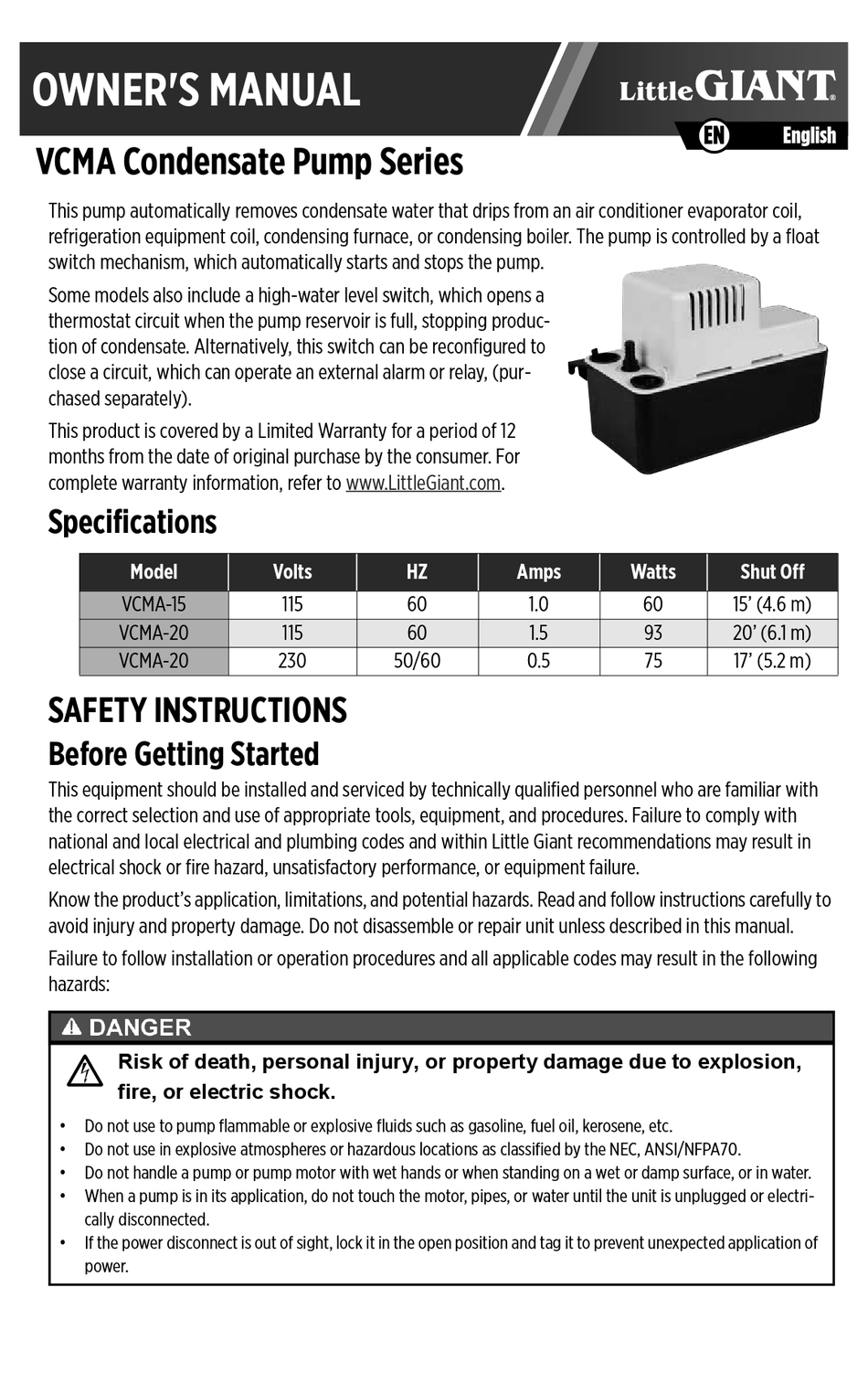 LITTLE GIANT VCMA SERIES OWNER'S MANUAL Pdf Download | ManualsLib LITTLE GIANT VCMA SERIES OWNER'S MANUAL Pdf Download | ManualsLib