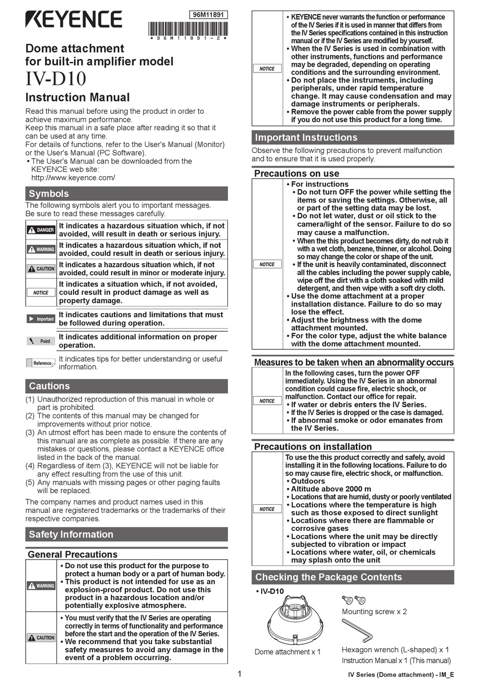 KEYENCE IV-D10 INSTRUCTION MANUAL Pdf Download | ManualsLib KEYENCE IV-D10 INSTRUCTION MANUAL Pdf Download | ManualsLib