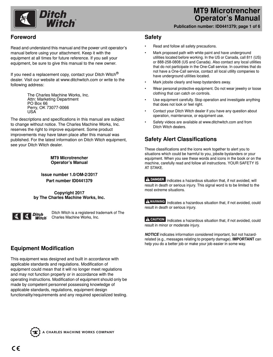 DITCH WITCH MT9 OPERATOR S MANUAL Pdf Download ManualsLib DITCH WITCH MT9 OPERATOR S MANUAL Pdf Download ManualsLib