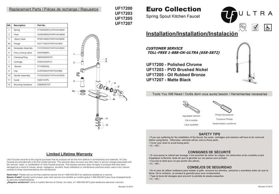 ULTRA UF17200 INSTALLATION Pdf Download | ManualsLib