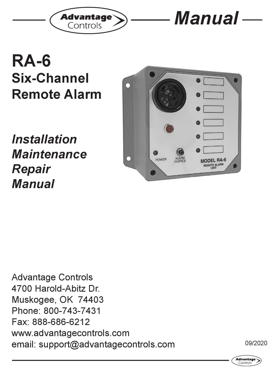 ADVANTAGE CONTROLS RA-6 MANUAL Pdf Download | ManualsLib