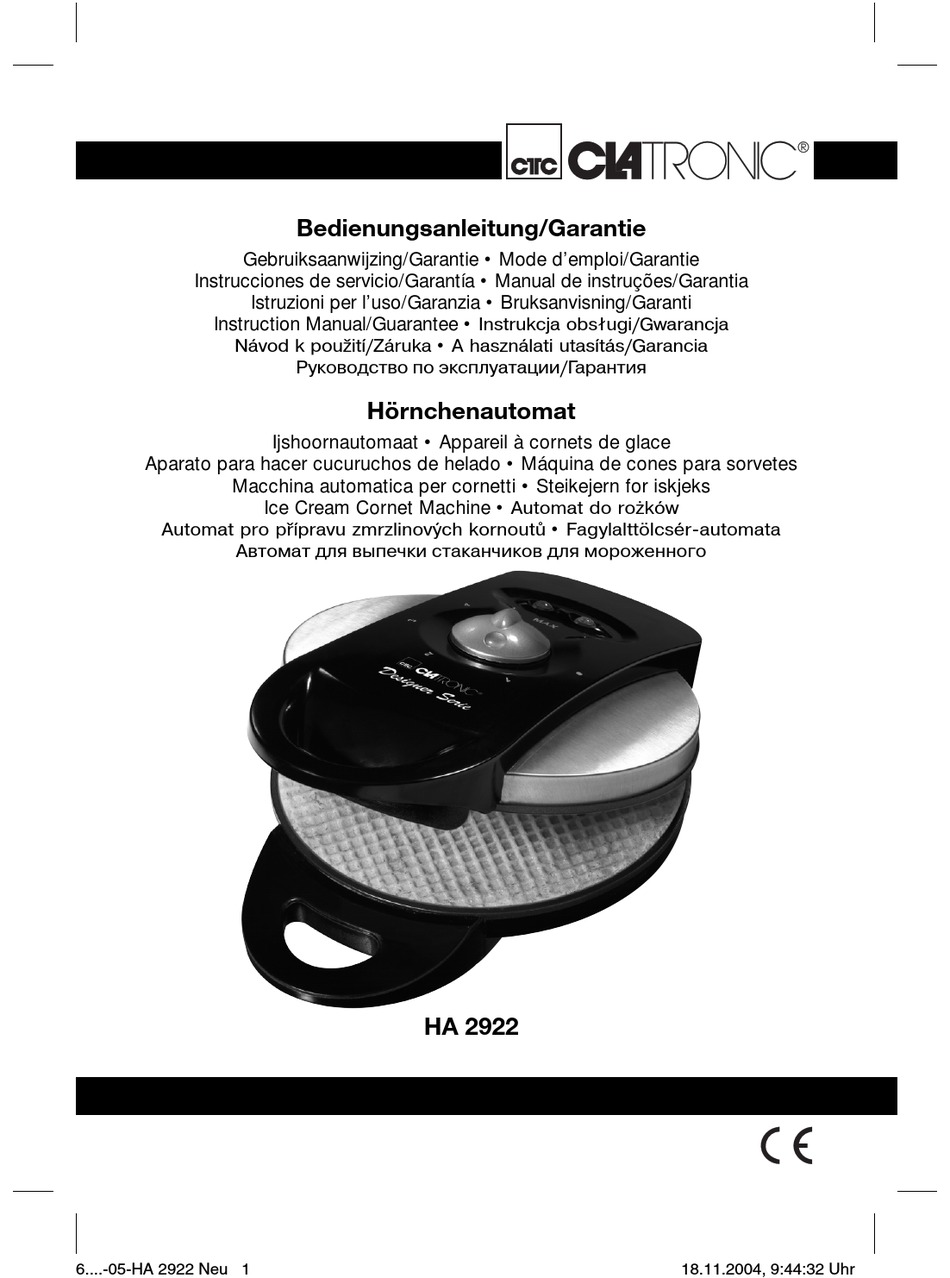 CLATRONIC HA 2922 INSTRUCTION MANUAL GUARANTEE Pdf Download ManualsLib clatronic-ha-2922-instruction-manual-guarantee-pdf-download-manualslib