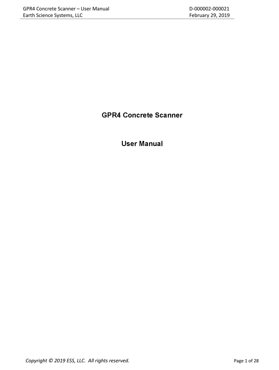 ESS GPR4 USER MANUAL Pdf Download | ManualsLib