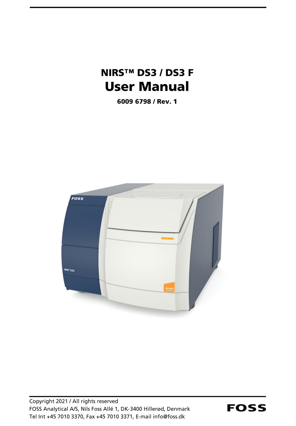 FOSS NIRS DS3 USER MANUAL Pdf Download | ManualsLib